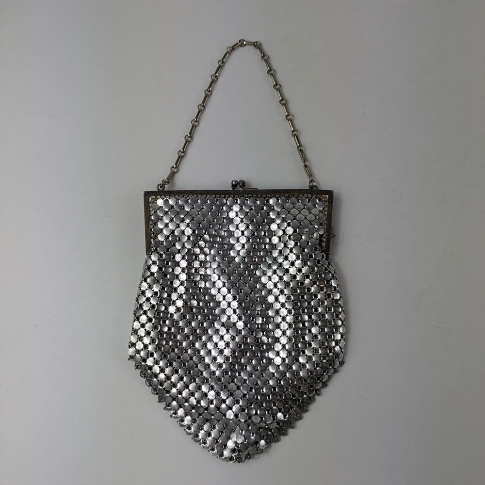 Antique Silver Mesh Purse Art Deco Chain Mail Metal 1… - Gem